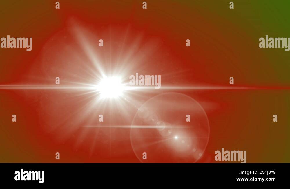 Red Lens flare Animation on Green Screen. Light Effect Stock Video ...