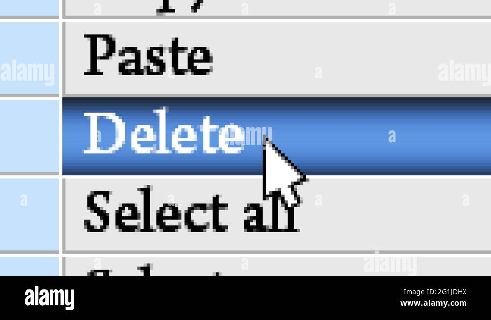 Press button "Delete" in the menu Stock Video Footage - Alamy