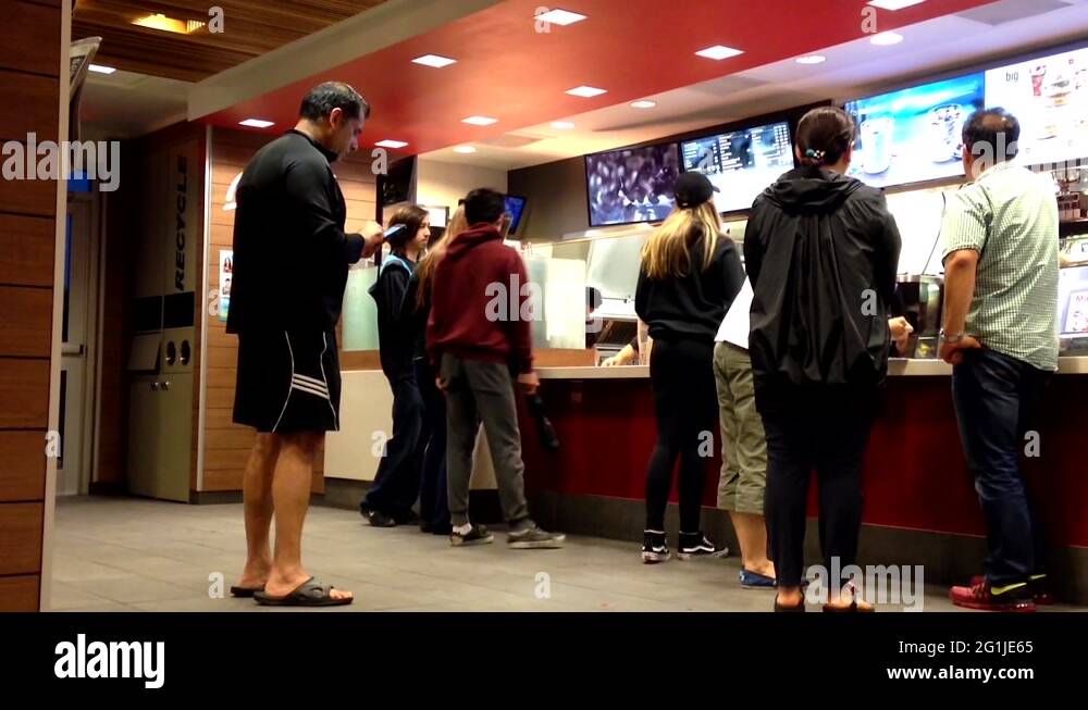 Mcdonalds restaurant fast food counter ordering Stock Videos & Footage ...