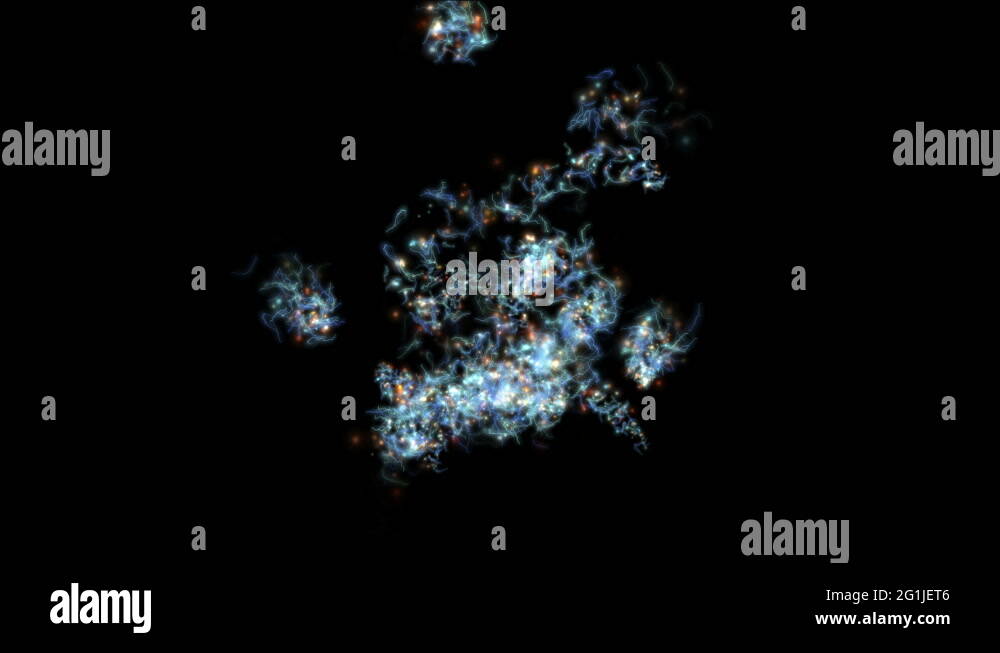 4k Power energy lightning firework,stars fire particle,microbe spore ...