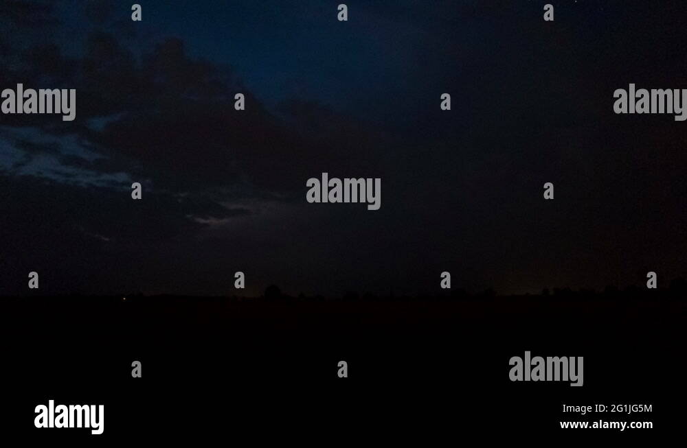Night thunder-storm with lightnings in field.,4K 4096x2304 . Time lapse ...