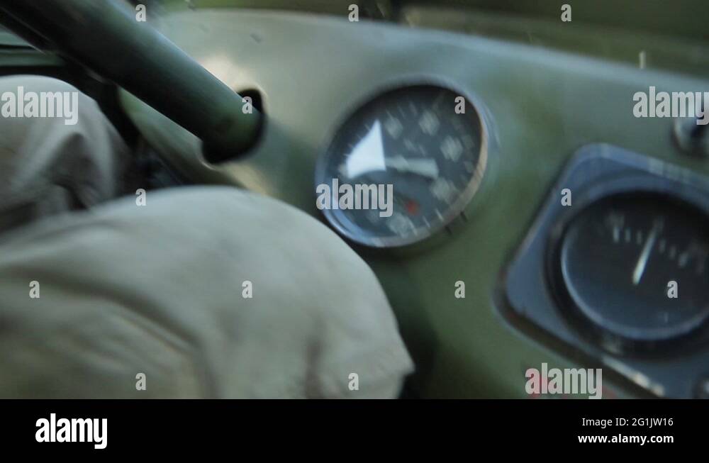 Tachometer in old car Stock Video Footage - Alamy