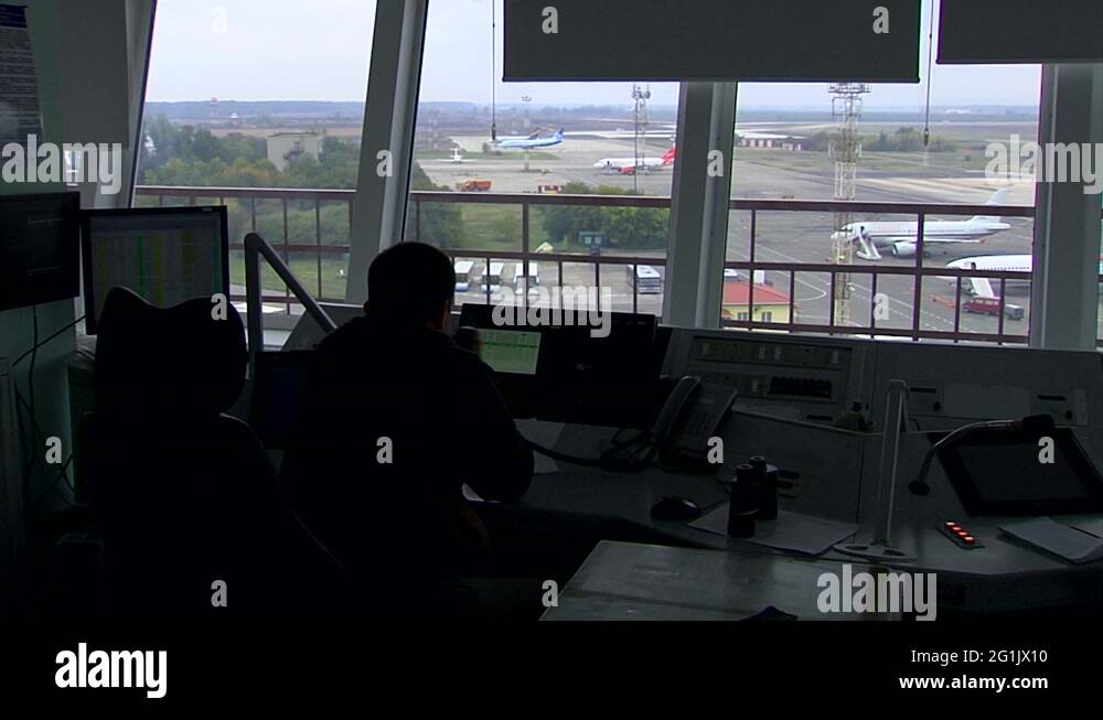 International airport, flight control tower, safe, order of air traffic ...