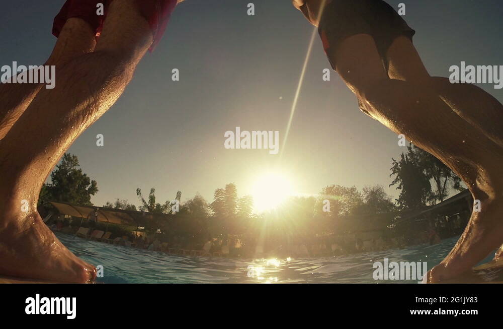 Two men jumping swimming pool Stock Videos & Footage - HD and 4K Video ...