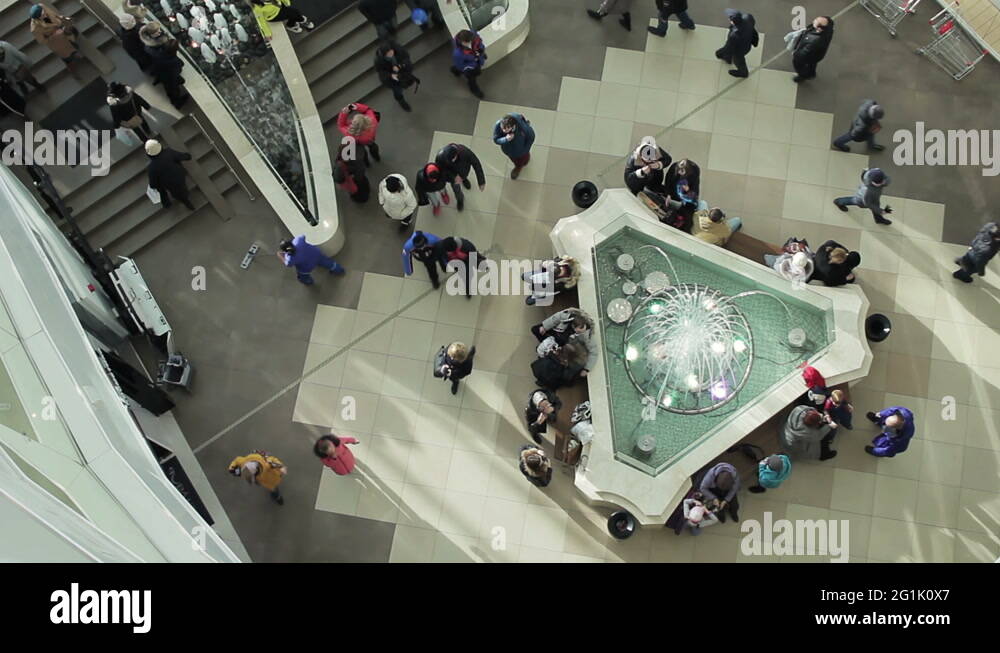 Crowd Of Walking People In The Shopping Mall Center Stock Video Footage ...