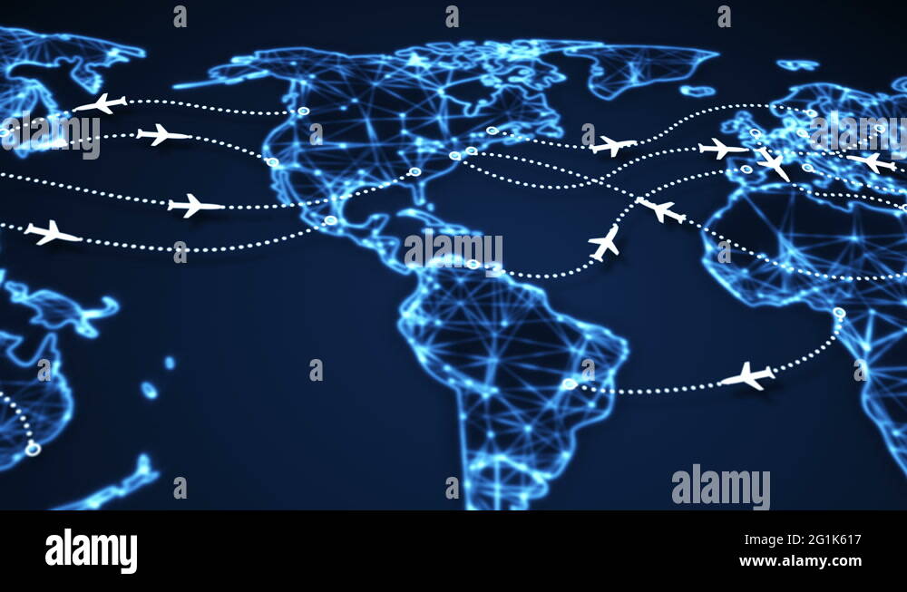 World travel map with airplanes Stock Videos & Footage - HD and 4K ...