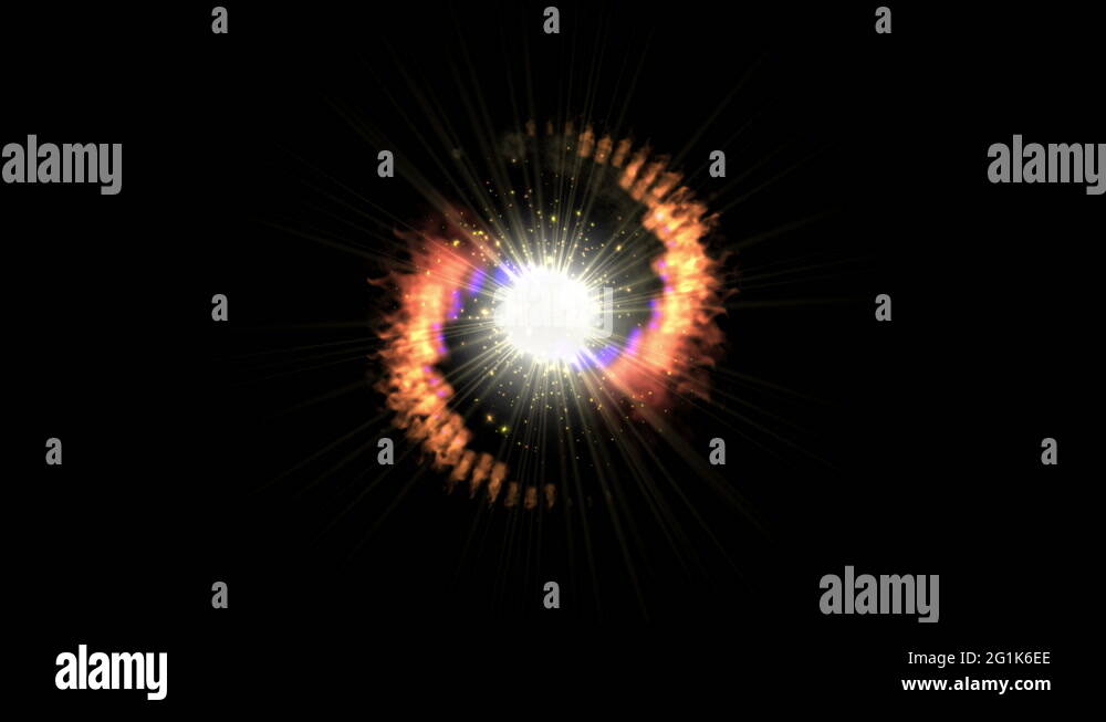 4k Explosion ray light fire flame star radiation particle,spark energy ...