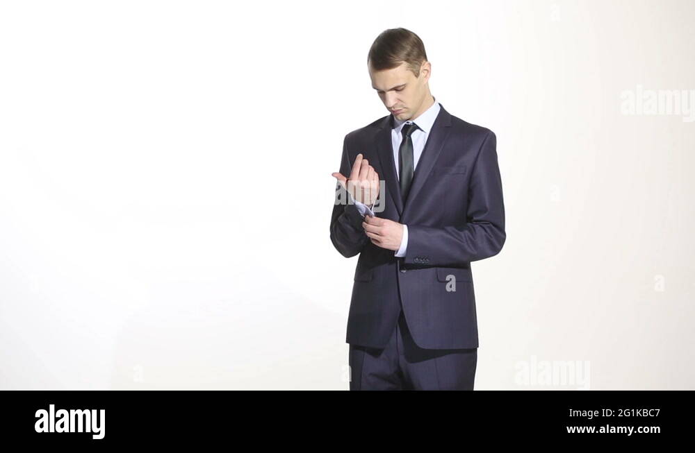 body language. man in business suit isolated white background. Training ...