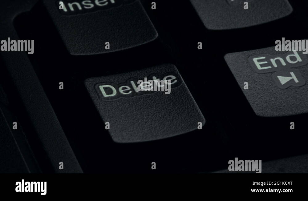 Pressing the delete key on a computer keyboard. close-up Stock Video ...