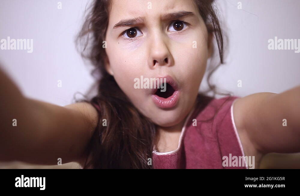 teen girl toothless smile selfie makes Stock Video Footage - Alamy