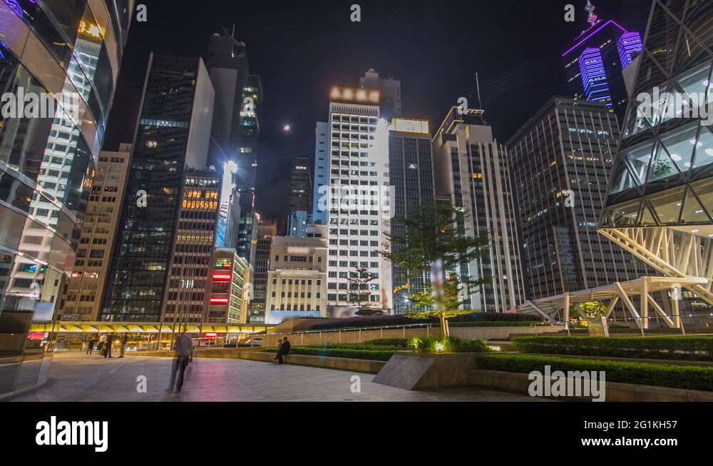 The night view of the street and skyscrapers Stock Videos & Footage ...