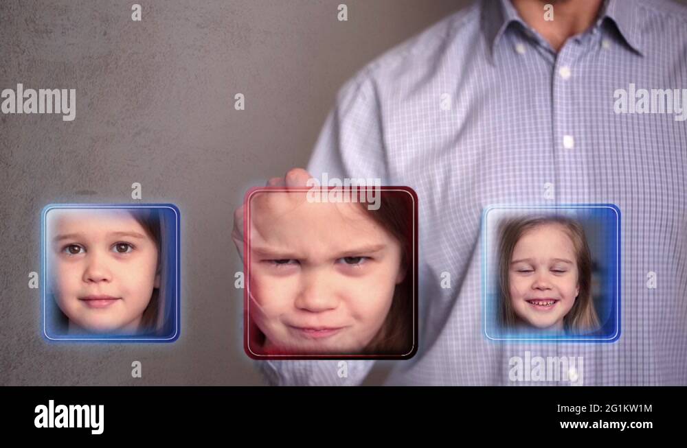 Man touch scared little girl icon Stock Video Footage - Alamy