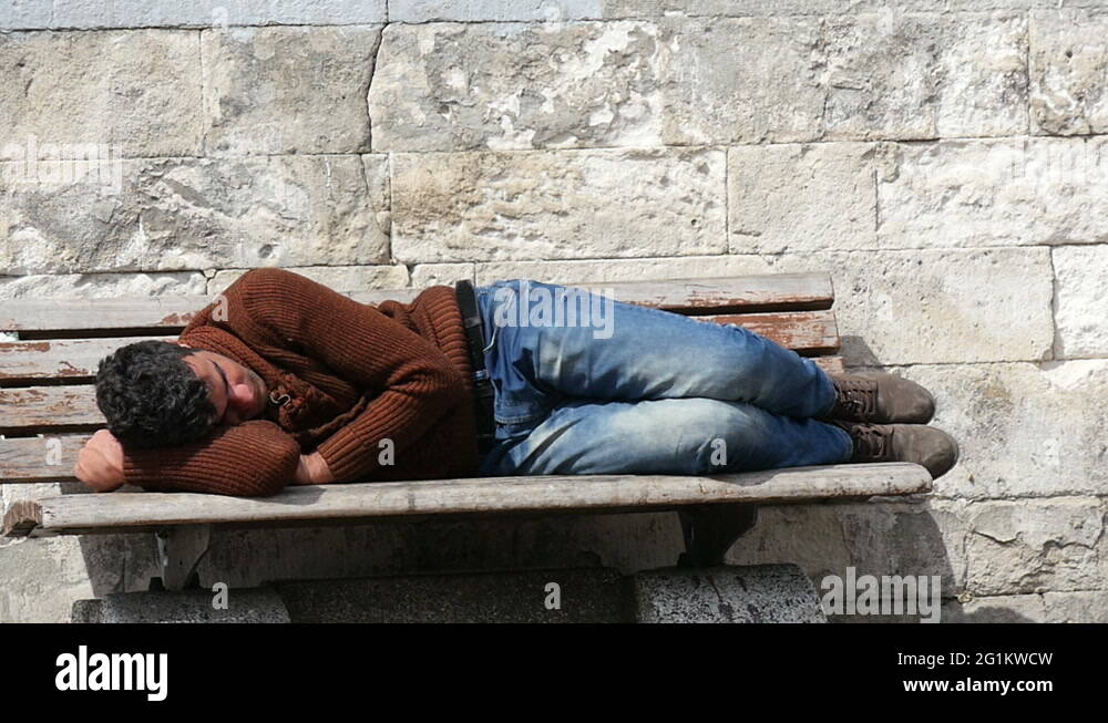 Homeless man sleeping on a bench Stock Videos & Footage - HD and 4K ...