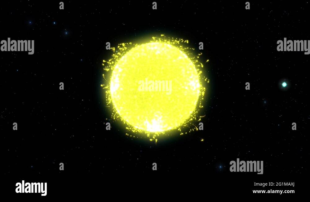 Highly realistic sun surface with flares Stock Video Footage - Alamy