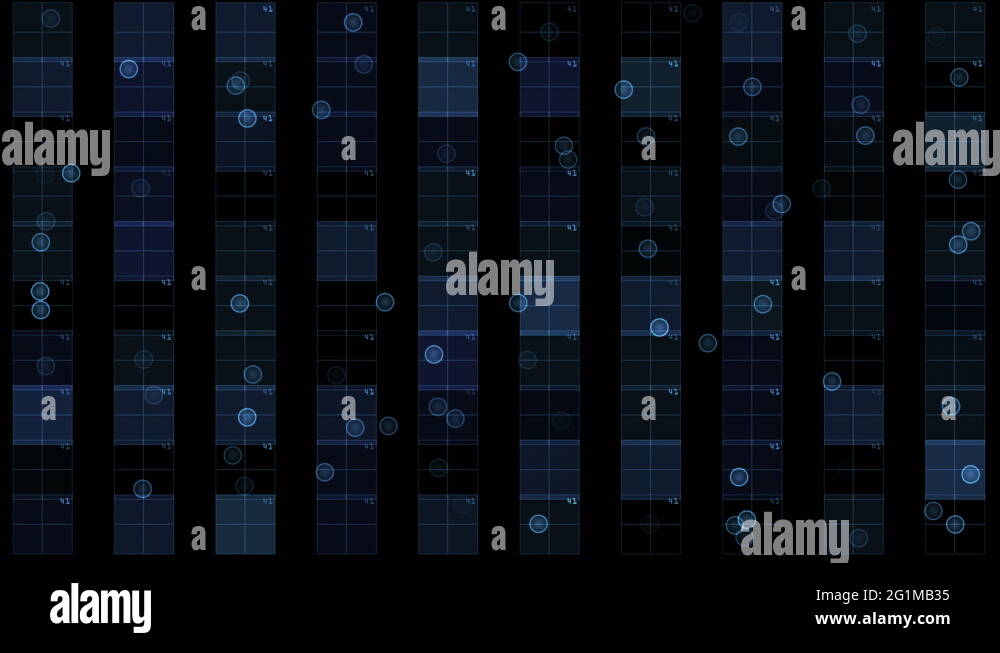 4k Virtual square circuit,science tech lines,matrix dots scanning ...
