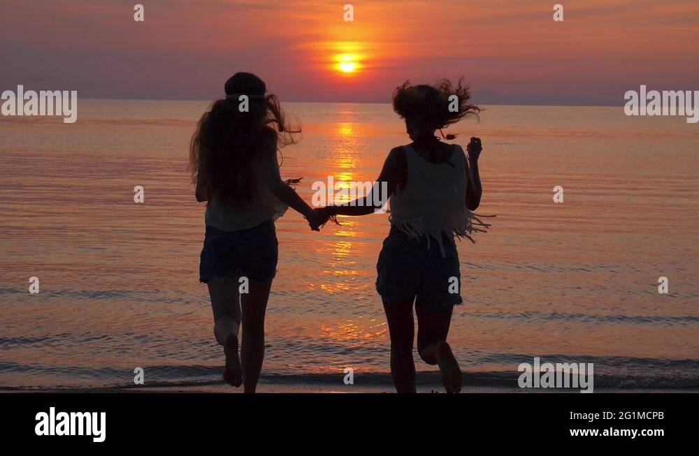 Two girls sunset silhouette Stock Videos & Footage - HD and 4K Video ...