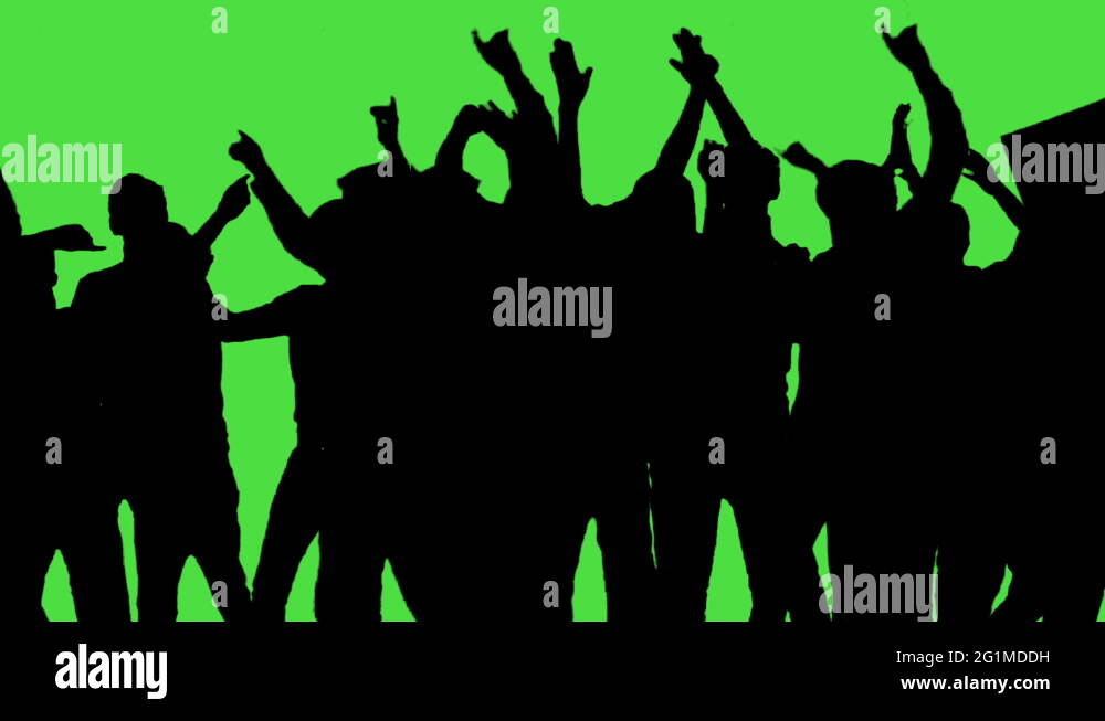 Crowd of fans dancing on green screen. Concert, Jumping, Dancing, Hands ...
