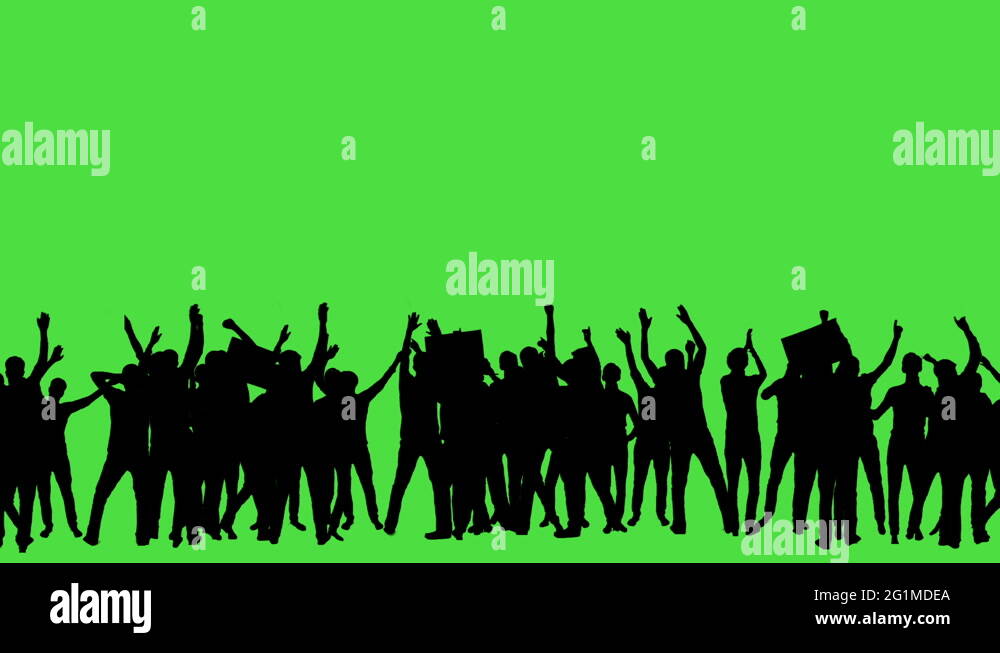 Crowd of fans dancing on green screen. Concert, Jumping, Dancing, Hands ...