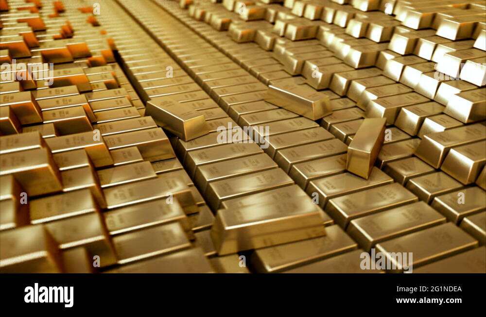 Gold Bars realistic 3D animation Stock Video Footage - Alamy