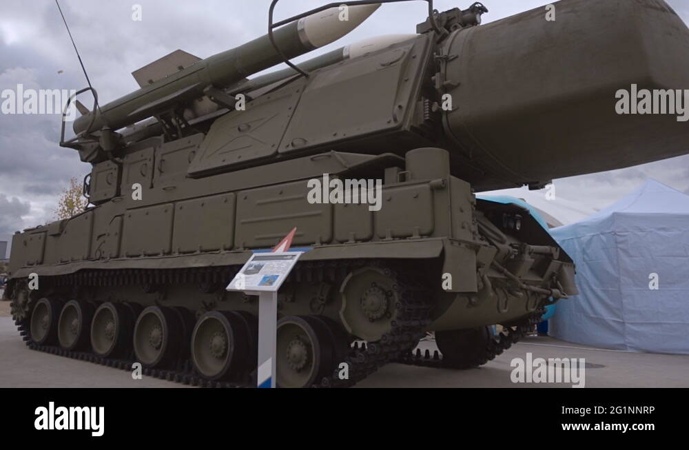 Russian anti-aircraft missile system of medium-range air defense Stock ...