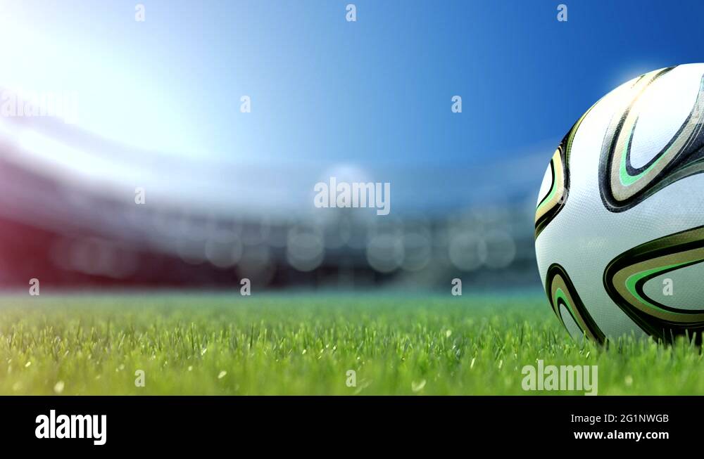 slow shift camera to soccer ball in grass. Slow motion 4k Stock Video ...