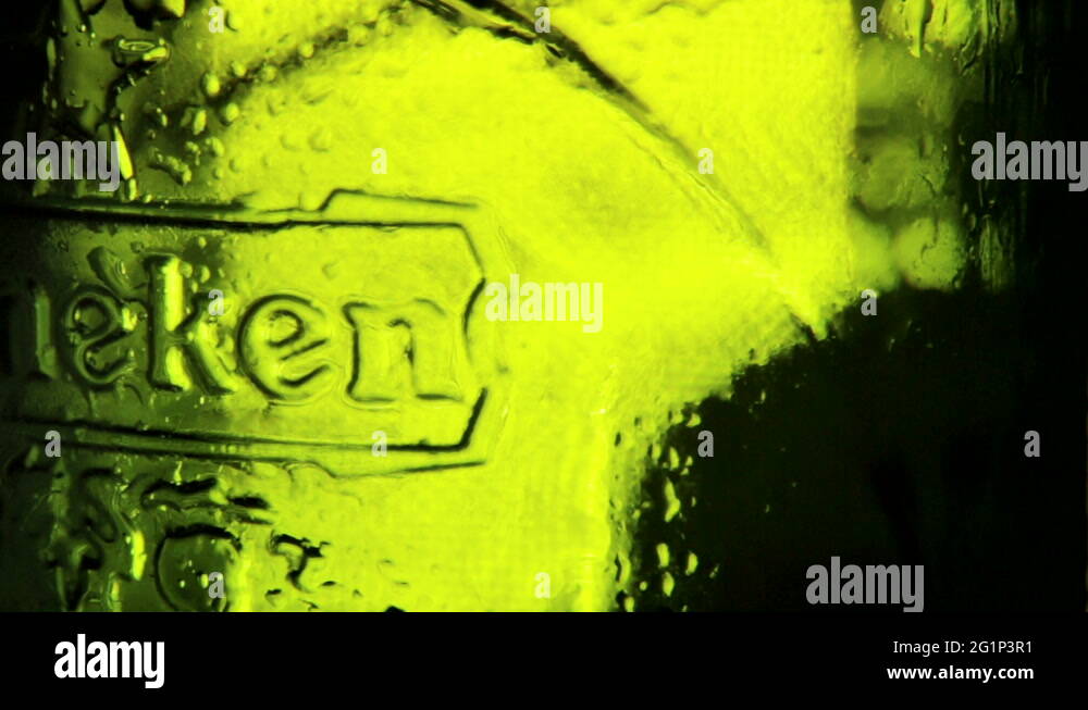 Heineken beer global brand rotation shot Stock Video Footage - Alamy