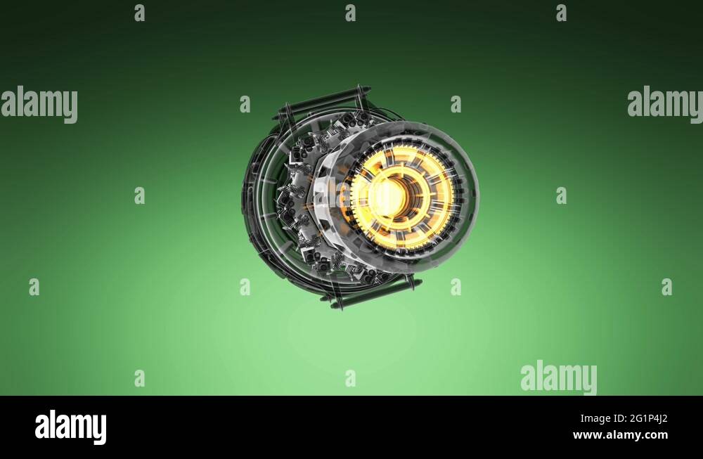 loop rotate jet engine turbine of plane, aircraft concept, aviation and ...