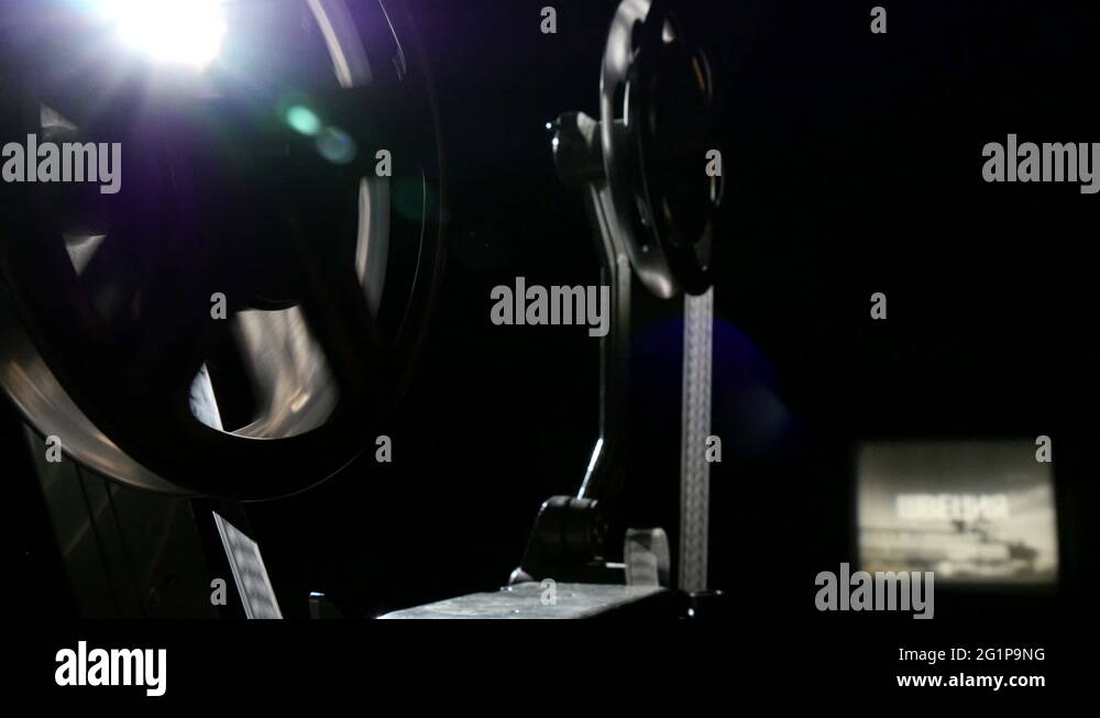 4k, Back view of an old-fashioned antique 16 mm film projector 2 Stock ...