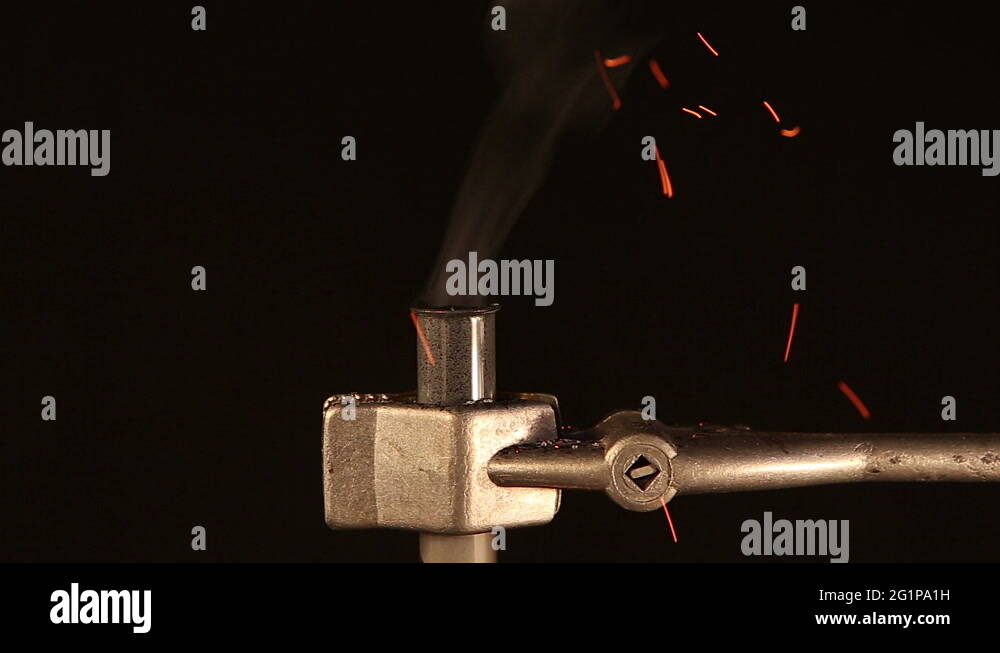 Molten salt reacts chemically burning carbon. Fire out of the tube ...