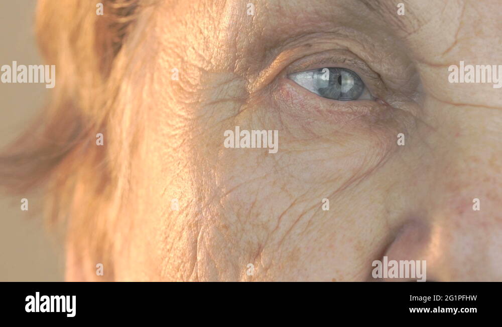 Elderly woman's face with disturbing look of face Stock Video Footage ...