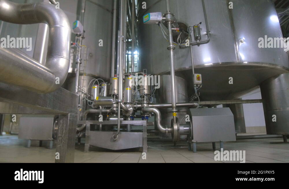 Modern water treatment cleaning equipment. Polluted water cleaning ...