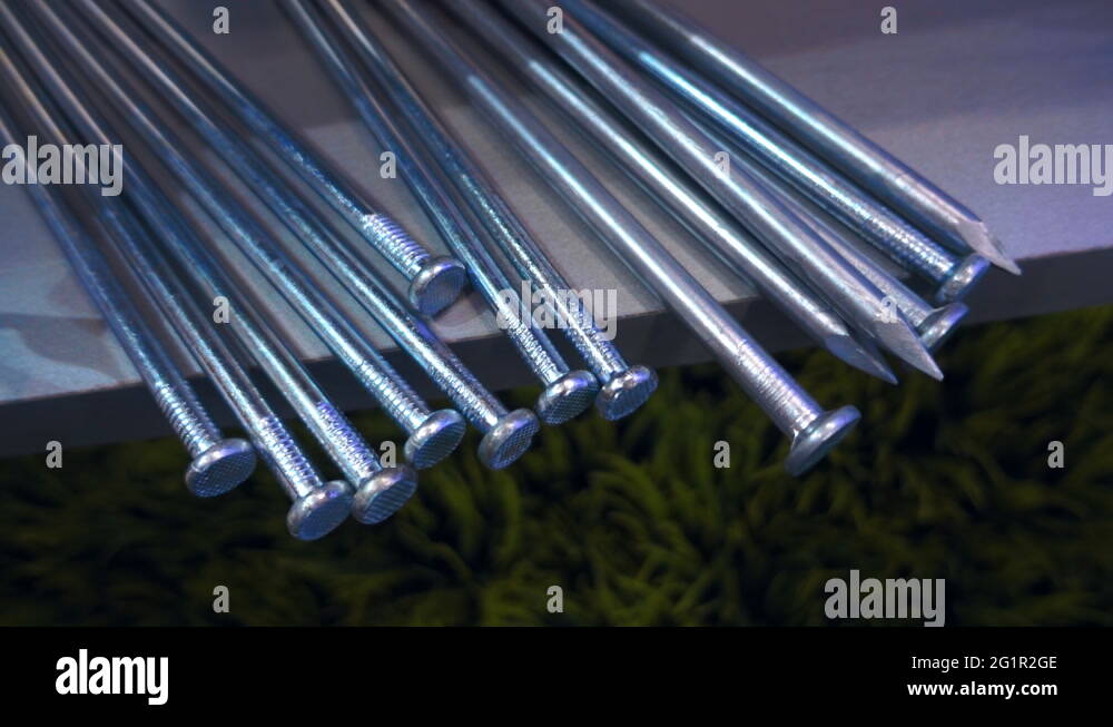 Silver steel nails construction background Stock Videos & Footage - HD ...