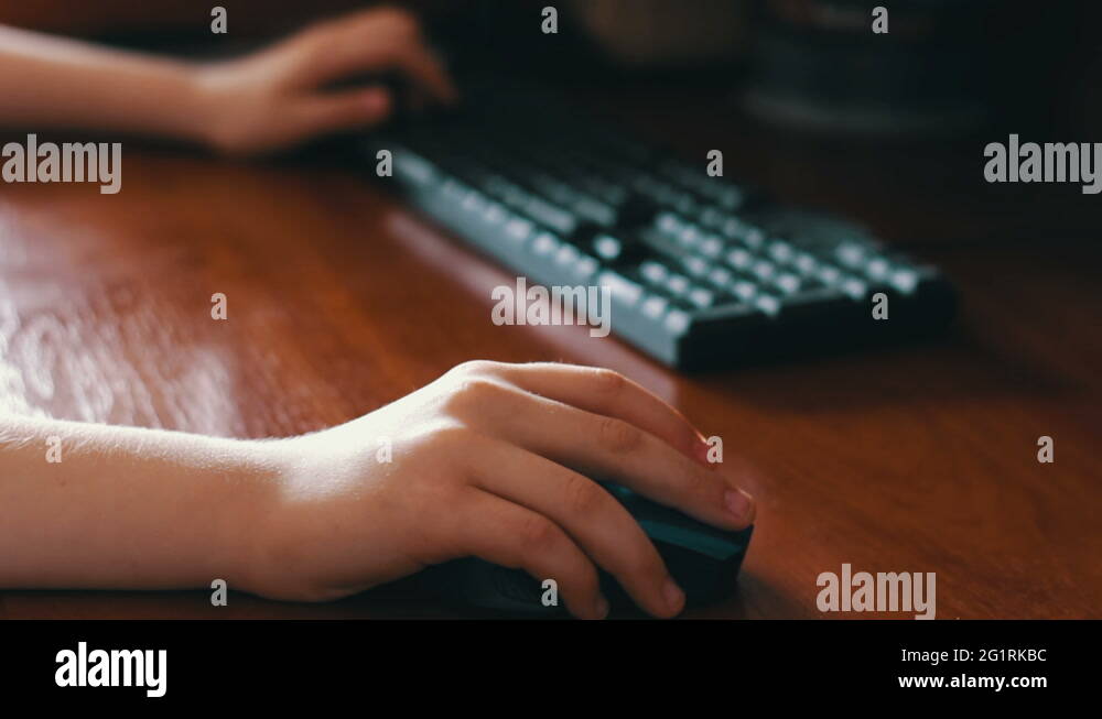 Wireless computer mouse and keyboard used teenager Stock Video Footage ...