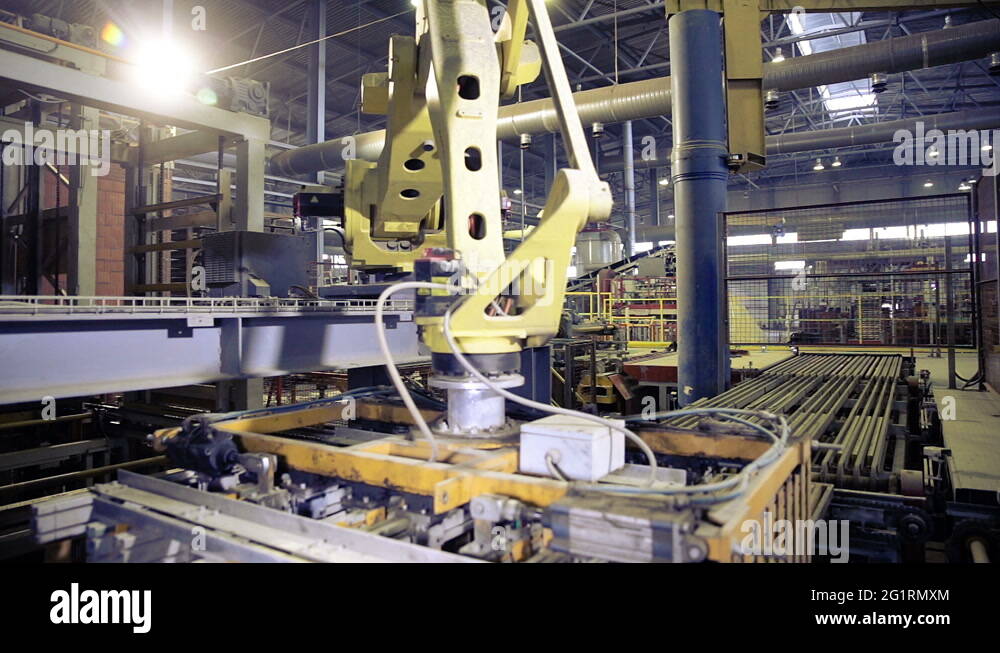 Automated machine. Modern 3D CNC machine working at industrial factory ...