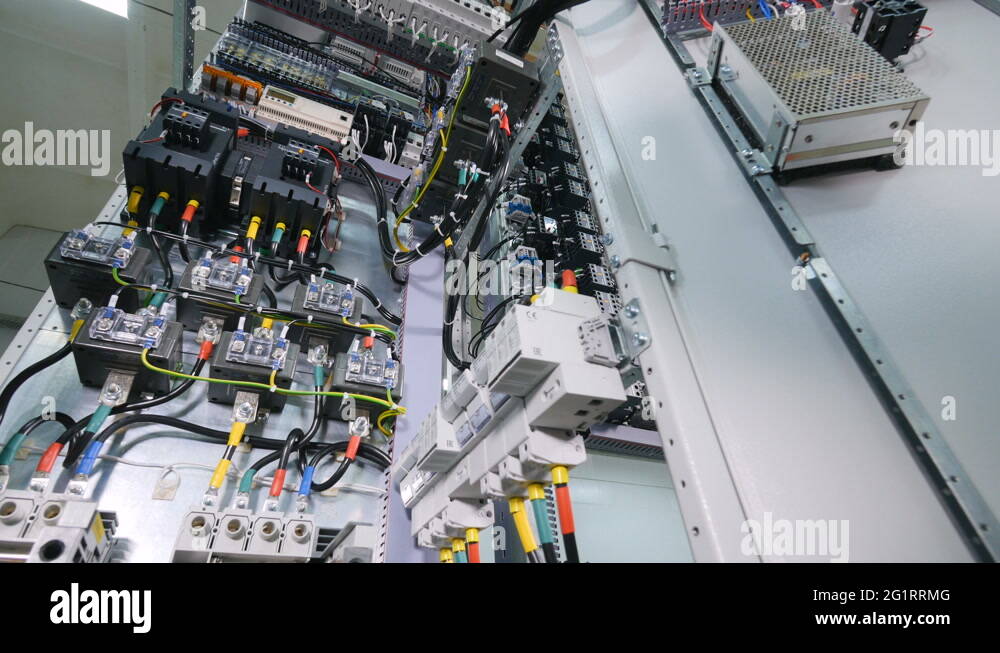 Cables in electric rack. Energy distribution substation Stock Video ...