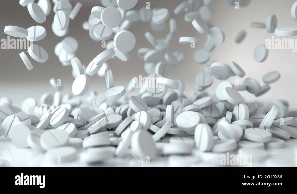 falling pills, tablets. Medical concept. Realistic 4k animation Stock ...