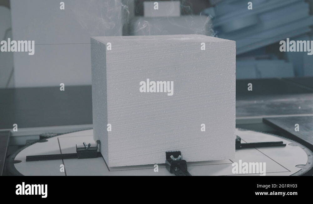 Process of creating volumetric figures. Cube of expanded polystyrene Stock Video Footage - Alamy