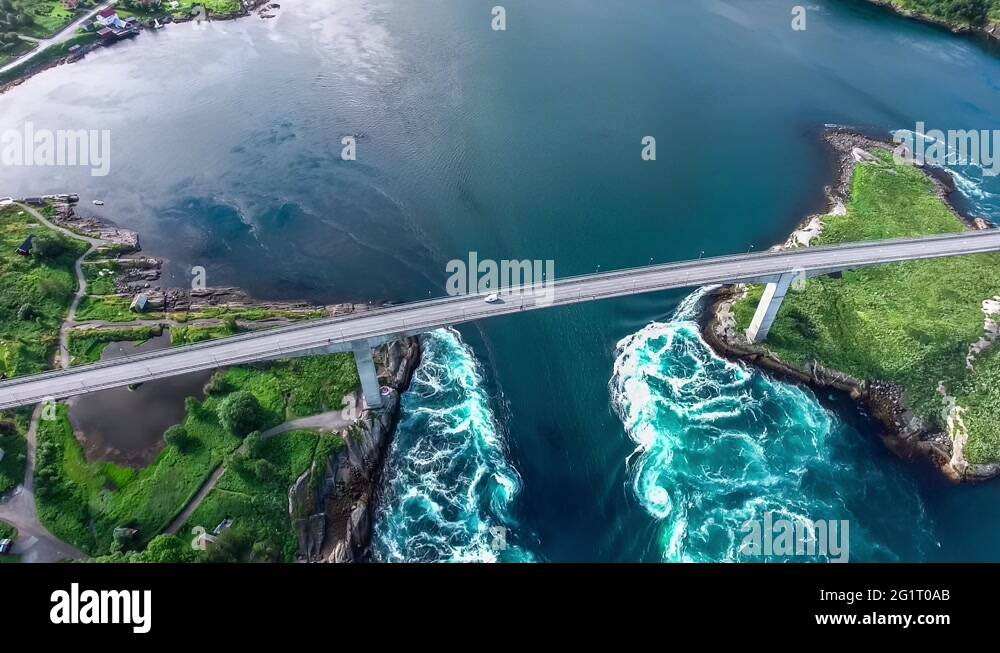 Whirlpools of the maelstrom of Saltstraumen, Nordland, Norway Stock ...