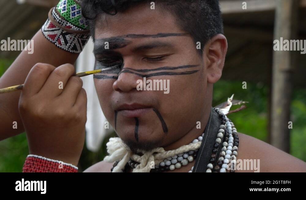 Brazil indigenous people face painting Stock Videos & Footage - HD and ...