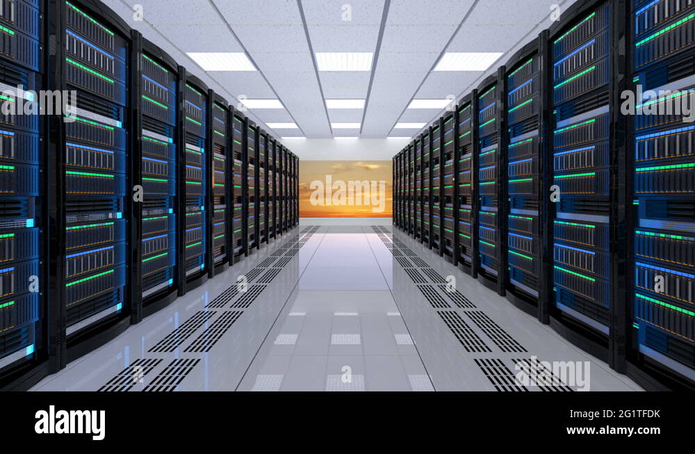 Modern server room interior Stock Video Footage - Alamy