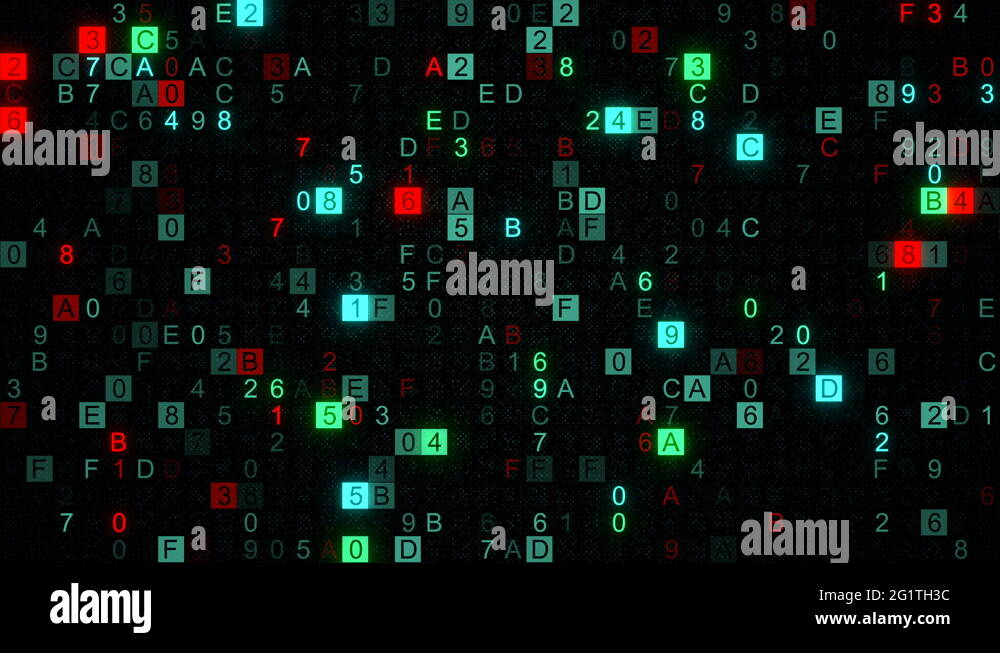 Digital data hex code symbols seamless loop animation 4k UHD (3840x2160 ...