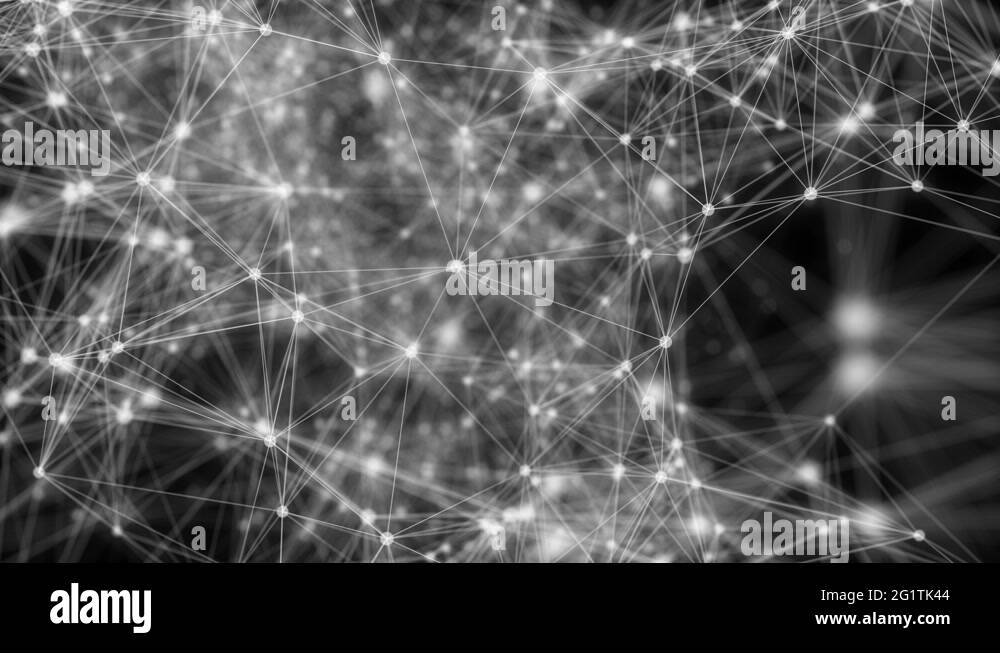 Black and White plexus effect network background Stock Video Footage ...