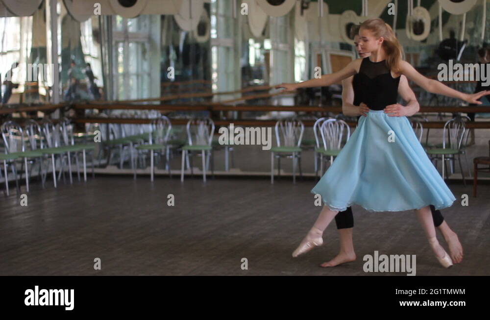 Two ballet dancers do element in pair Stock Video Footage - Alamy