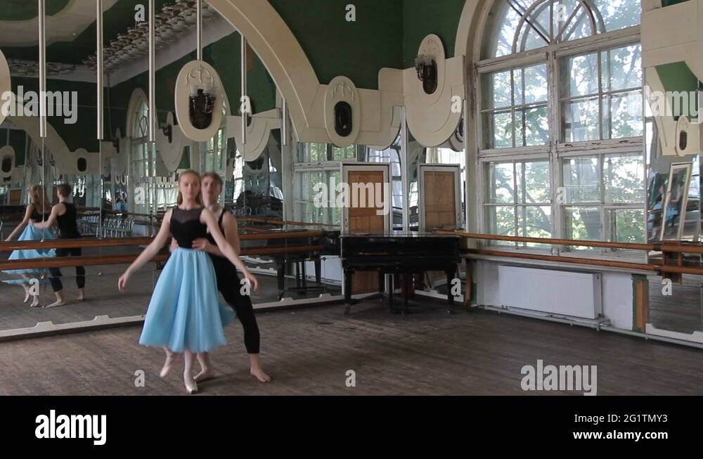 Two ballet dancers do element in pair Stock Video Footage - Alamy