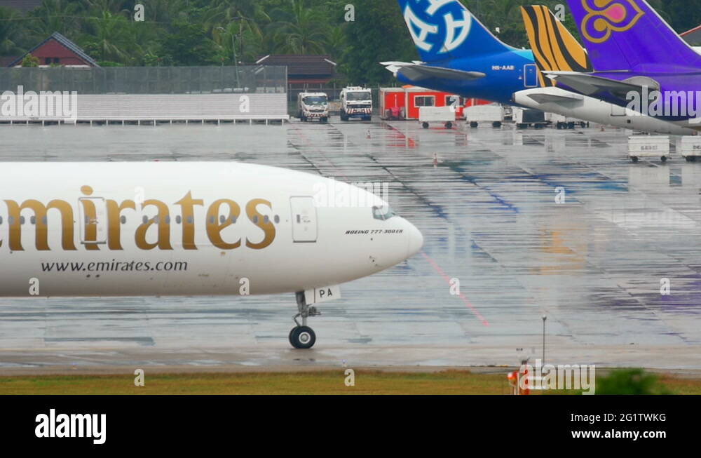 Airplane turn runway before departure Stock Video Footage - Alamy