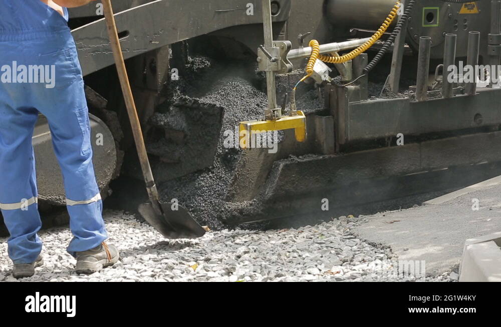 Tracked Pavers Laying Asphalt Stock Video Footage - Alamy