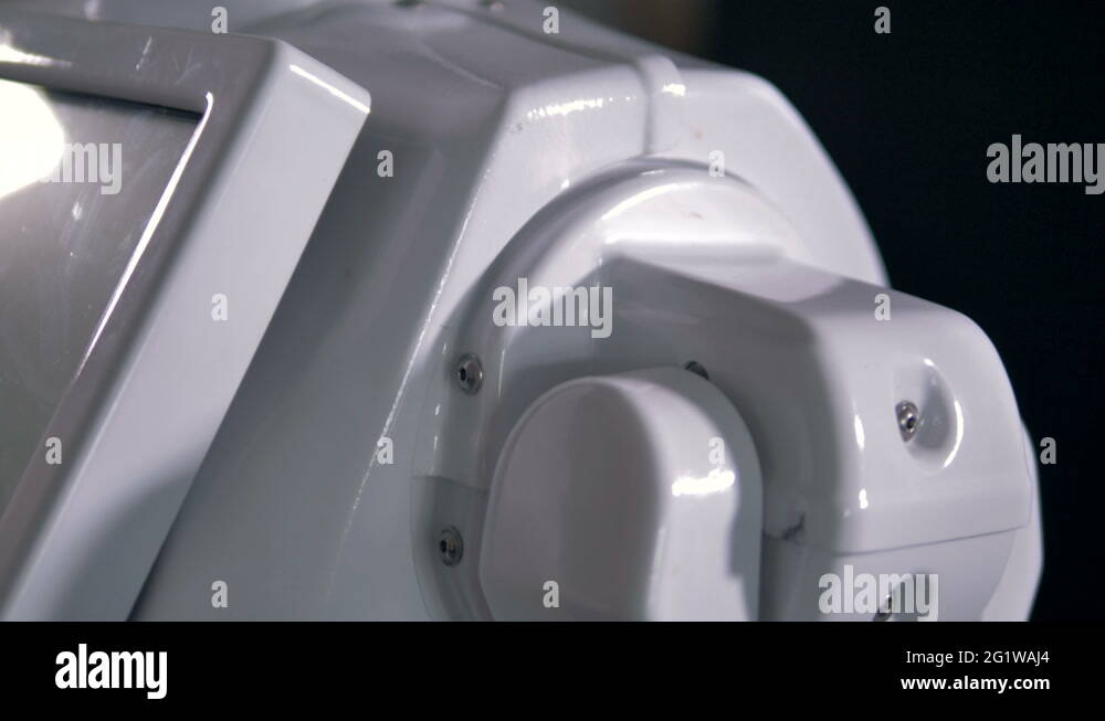 Robotic shoulder and chest. Robot body detail in motion. 4K Stock Video ...