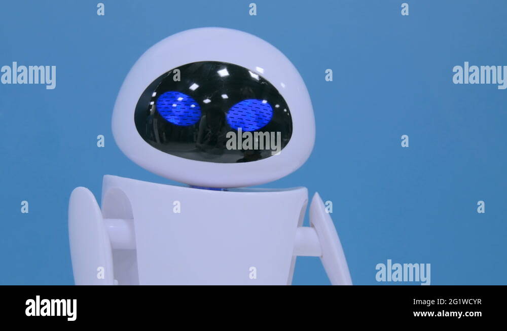 Eva robots from Wall-e cartoon at technology exhibition Stock Video ...