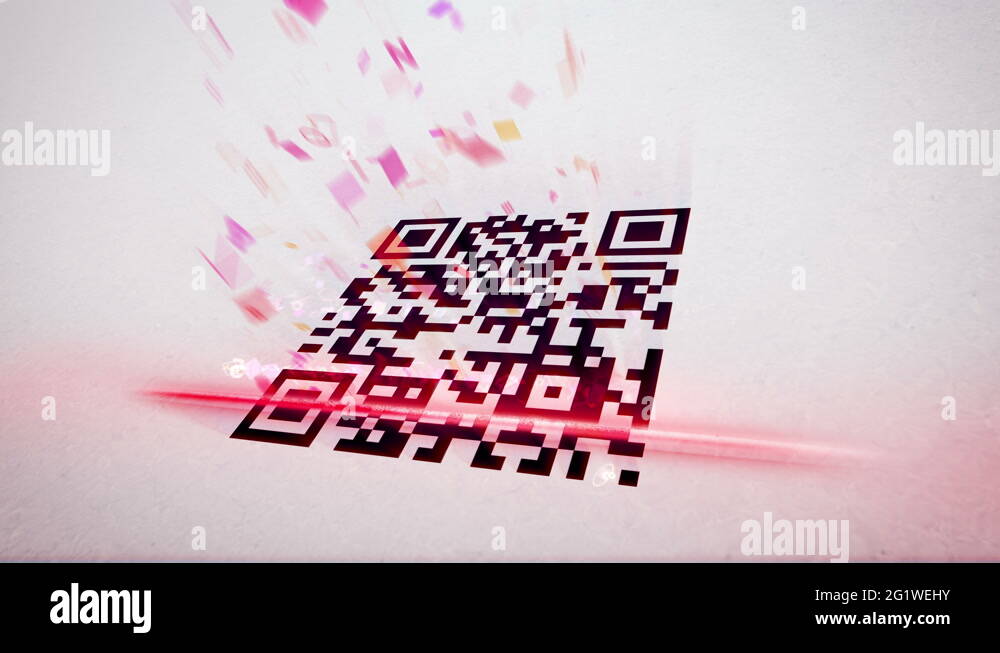 QR code scanner uses lazer and analyses info Stock Video Footage - Alamy