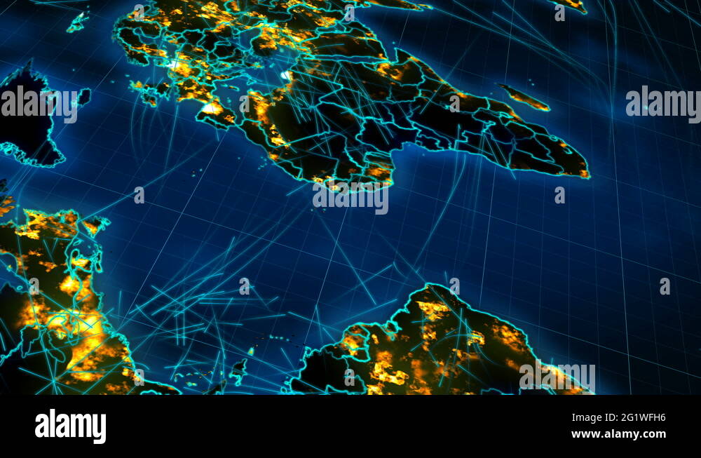 Spinning world map with shimmering connections Stock Video Footage - Alamy